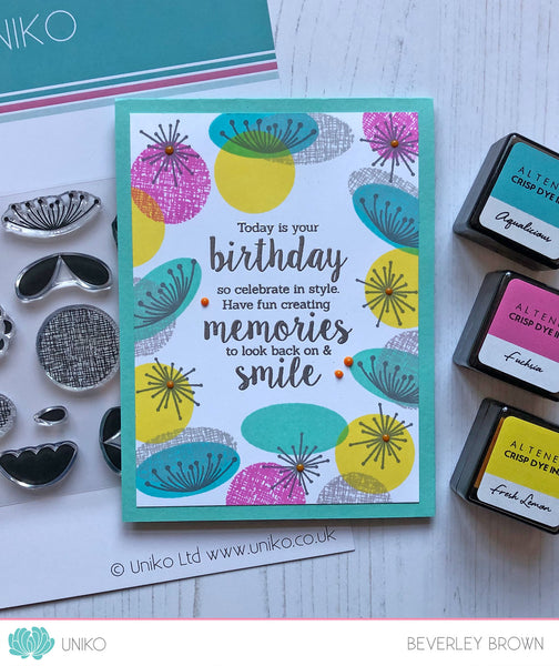 Mid Century Modern Florals Clear Stamp Set – Uniko