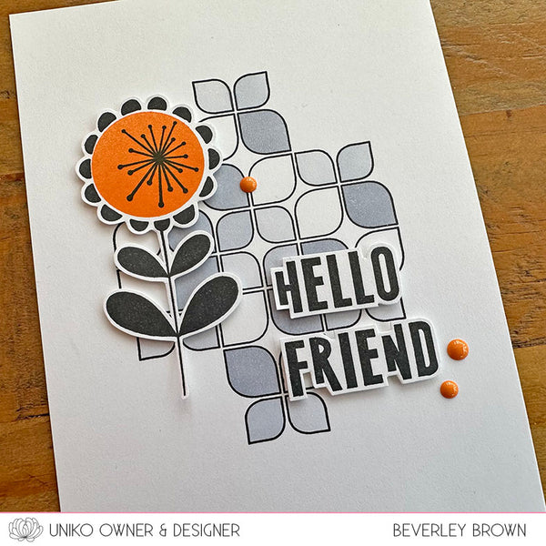 Mid Century Modern Everyday Sentiments Clear Stamp Set – Uniko