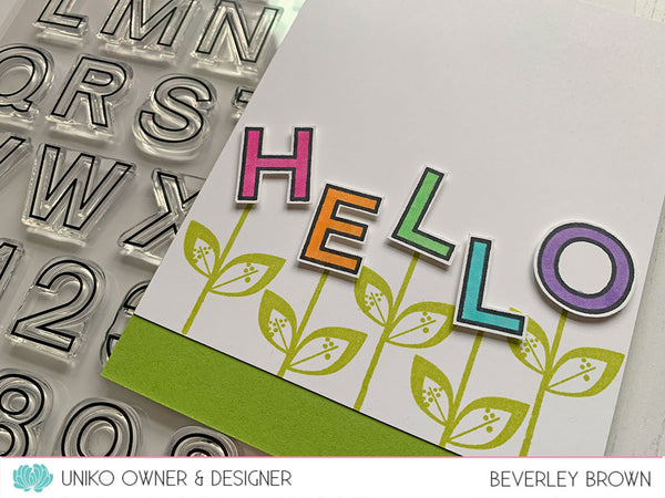 Alphabet Outlined Clear Stamp Set – Uniko